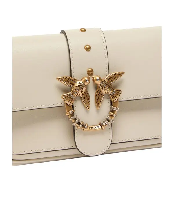 Pinko Love Birds Leather Shoulder Bag