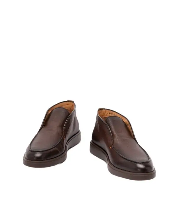 Santoni Almond Toe Slip-on Loafers