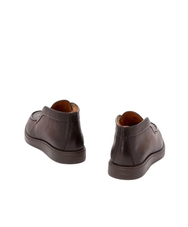 Santoni Almond Toe Slip-on Loafers