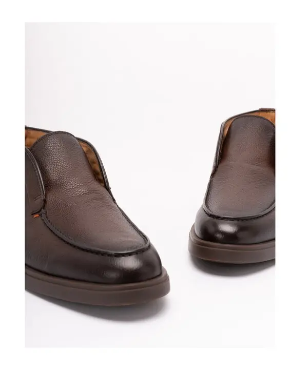 Santoni Almond Toe Slip-on Loafers