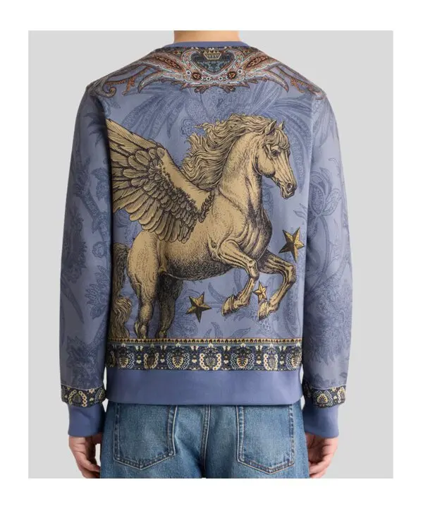 Etro Cotton-blend Sweatshirt With Placed Pegaso Print