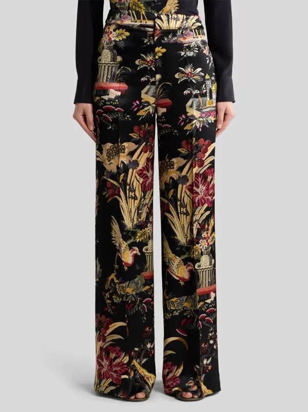 Etro Floral-print Satin Trousers