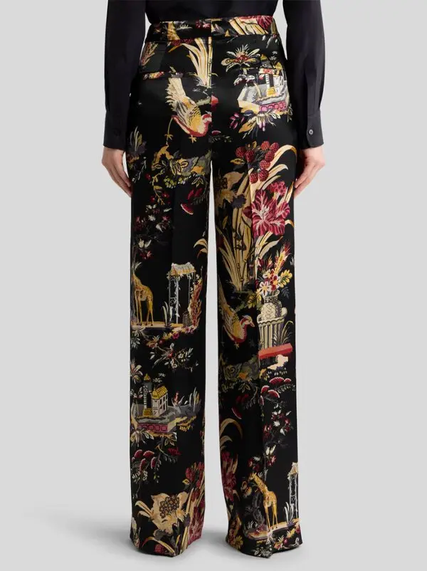 Etro Floral-print Satin Trousers