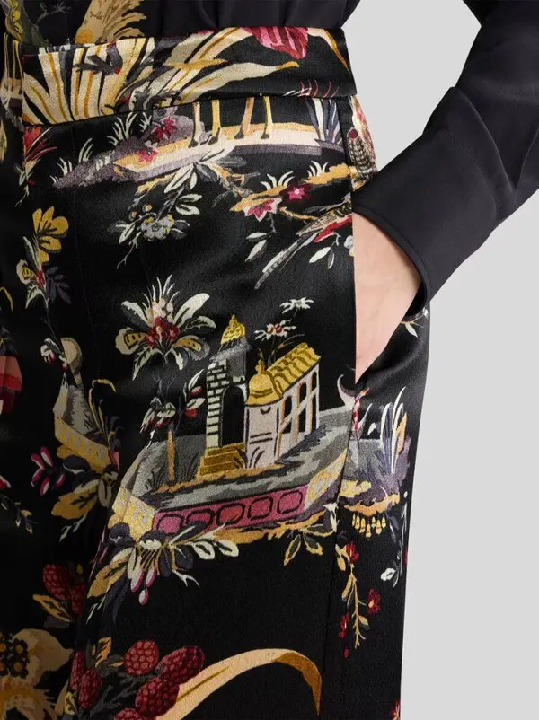Etro Floral-print Satin Trousers
