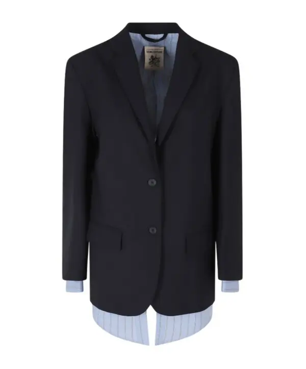 SEMICOUTURE Long-sleeve Suit Jacket - Blue
