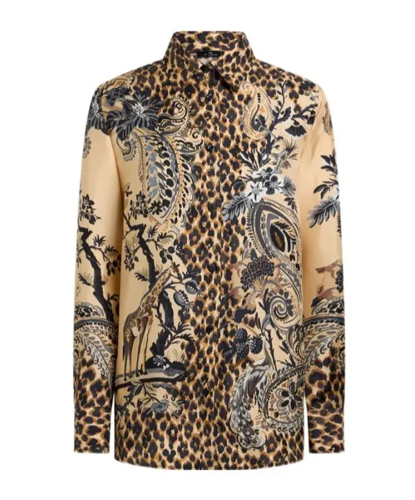 Etro Silk Shirt With Place Leopard Print