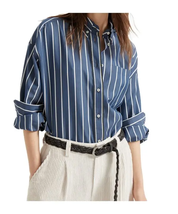 Brunello Cucinelli Striped Poplin Shirt