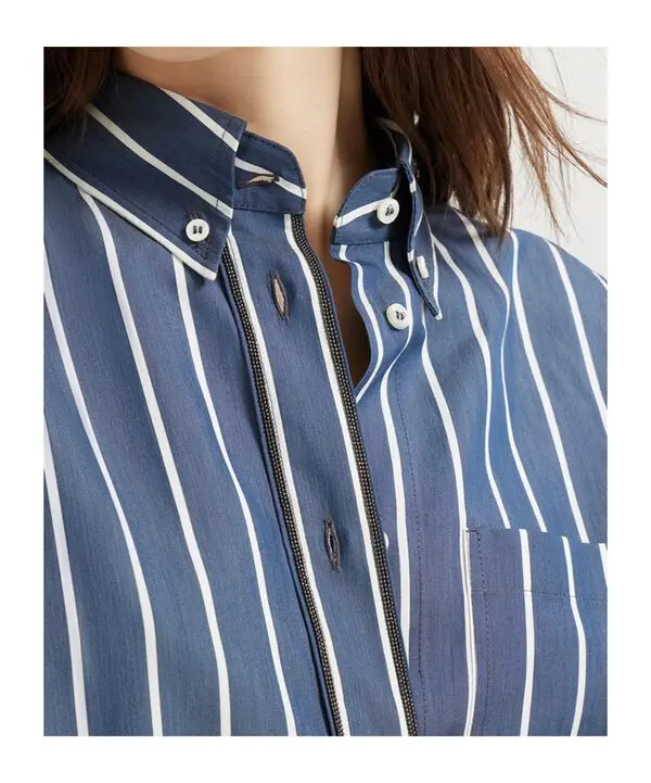 Brunello Cucinelli Striped Poplin Shirt