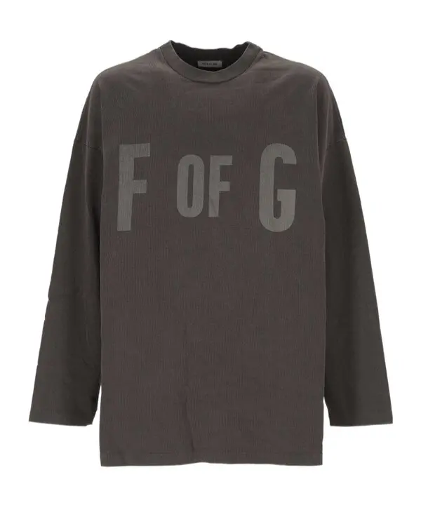 Fear Of God Logo Print Crewneck T-shirt - Brown