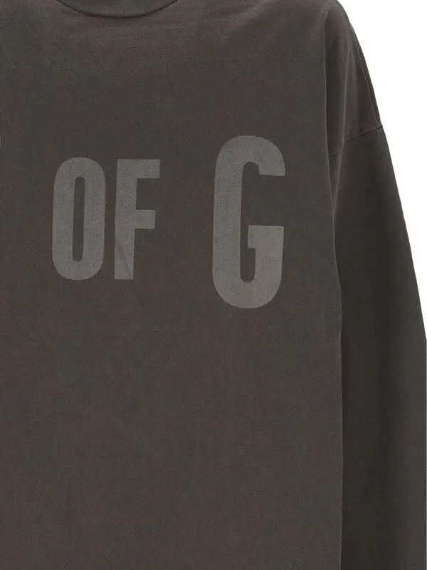 Fear Of God Logo Print Crewneck T-shirt - Brown