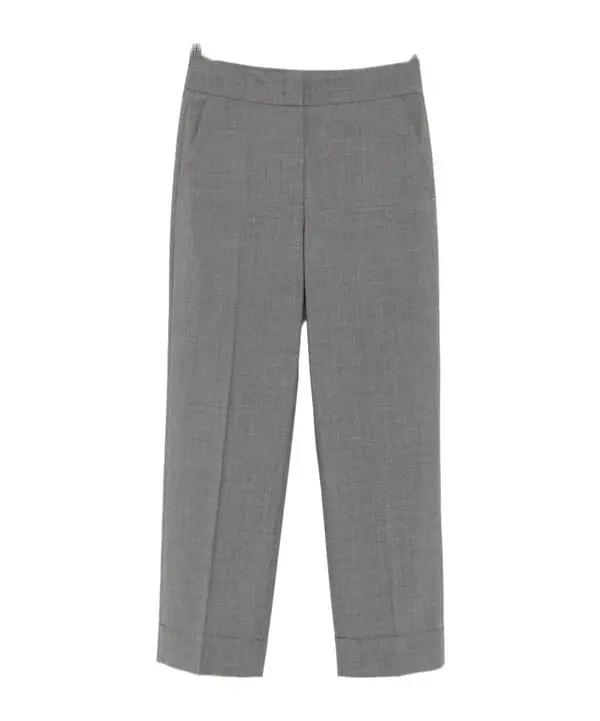Peserico Pressed-crease Turned-up Trousers - Grey
