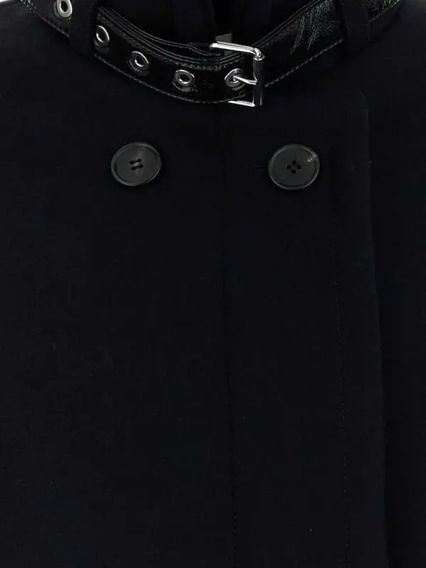 LANVIN Buckled-collar Double-breasted Short Coat