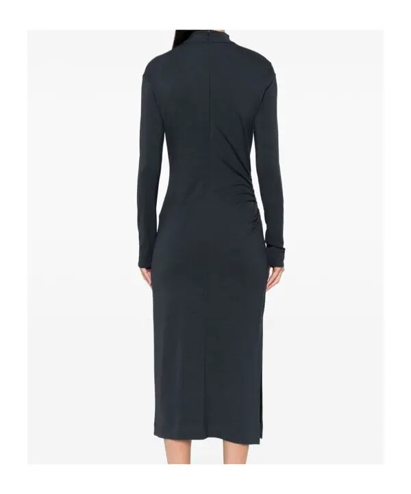 Brunello Cucinelli High-neck Gathered Midi Dress