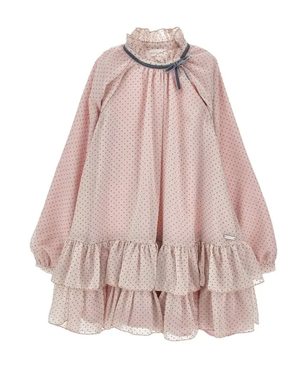 Monnalisa Polka Dot Ruffled Dress