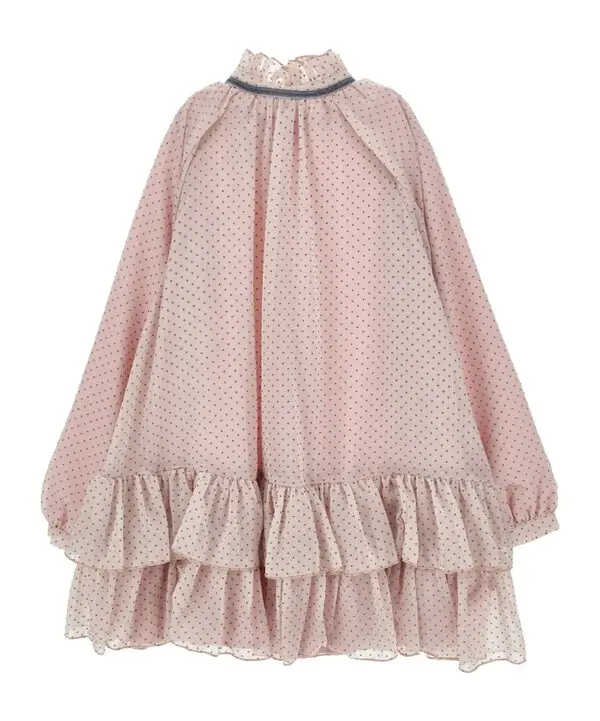 Monnalisa Polka Dot Ruffled Dress