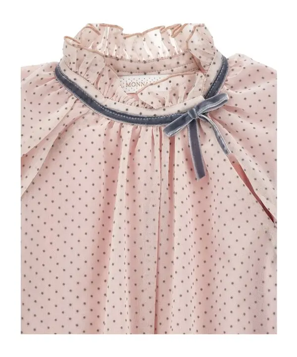 Monnalisa Polka Dot Ruffled Dress