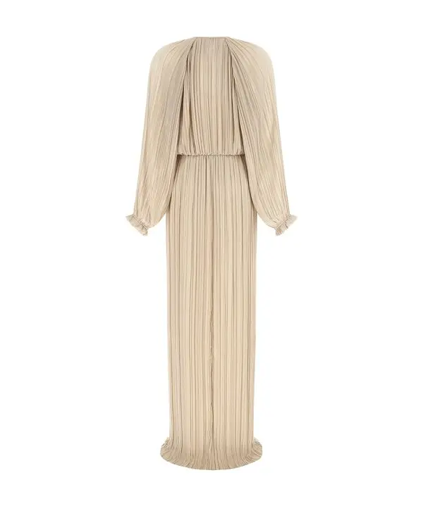 Fabiana Filippi Pleated Maxi Dress With Ruffled Collar
