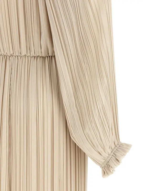 Fabiana Filippi Pleated Maxi Dress With Ruffled Collar