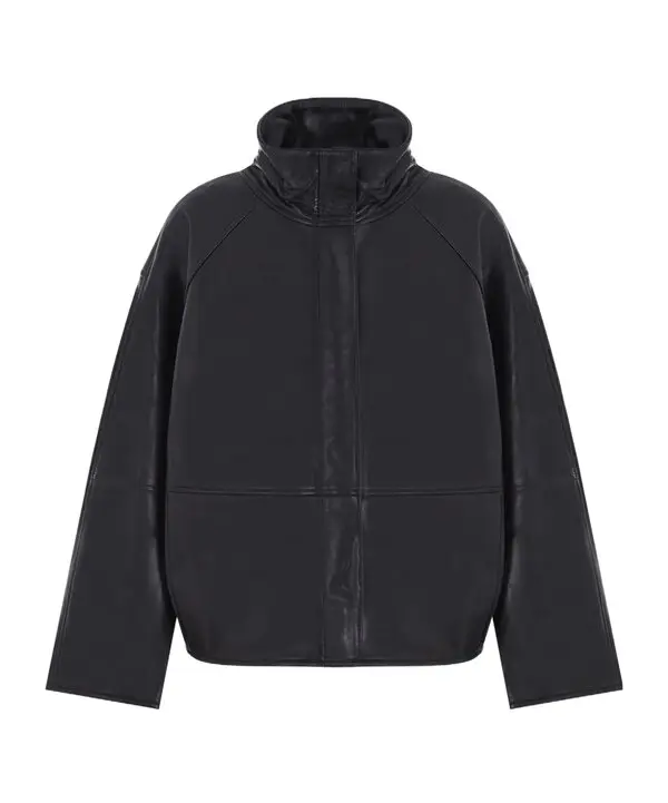 Soeur Leather Jacket With Stand Collar And Zip Fastening