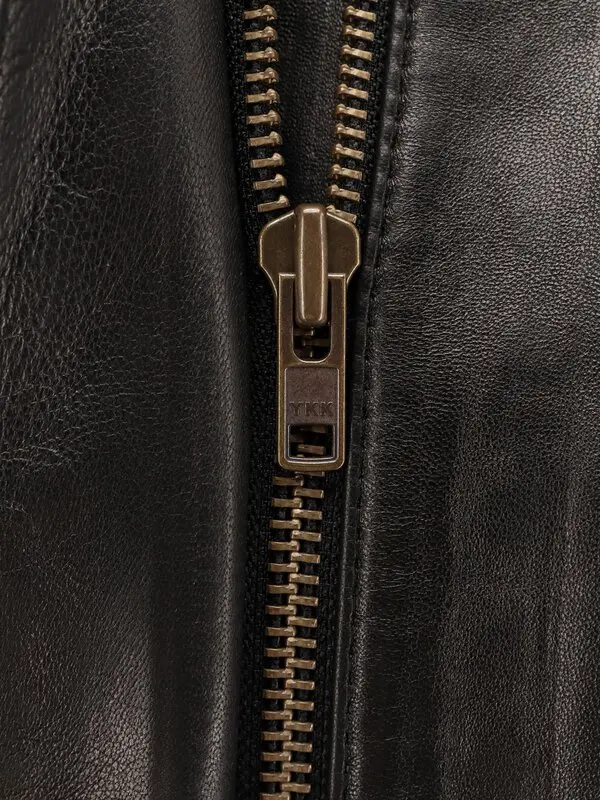 Soeur High Neck Zip Leather Jacket