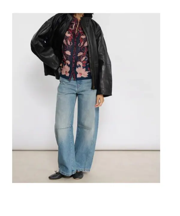 Soeur High Neck Zip Leather Jacket