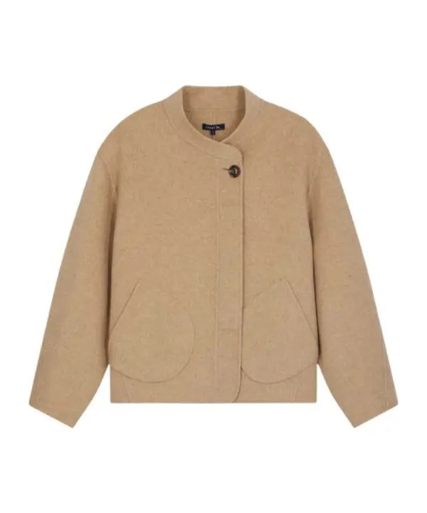 Soeur Windsor Single-button Short Coat - Light Brown