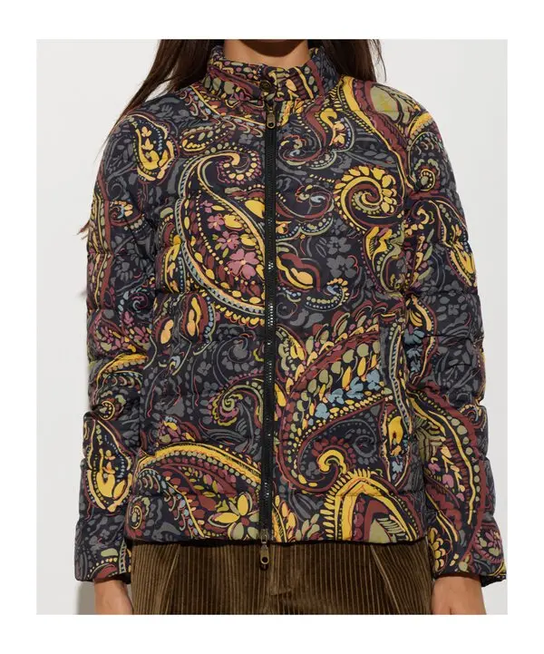 Etro Cropped Recycled Nylon Down Jacket With Paisley Motif