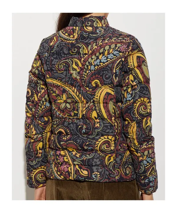 Etro Cropped Recycled Nylon Down Jacket With Paisley Motif