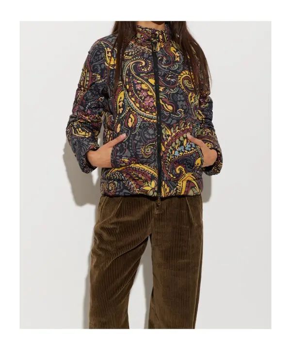Etro Cropped Recycled Nylon Down Jacket With Paisley Motif