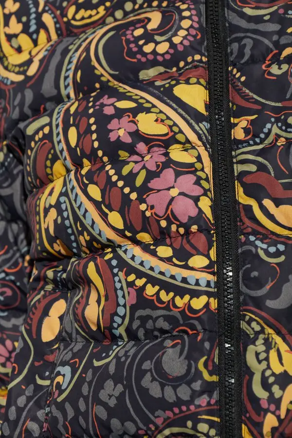 Etro Cropped Recycled Nylon Down Jacket With Paisley Motif