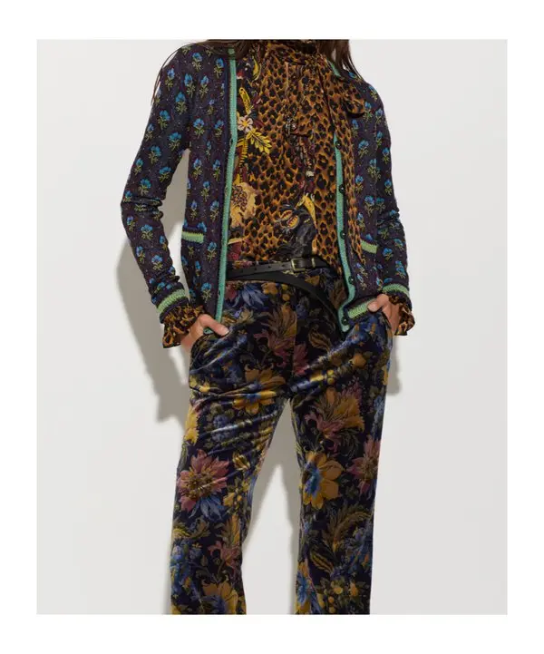 Etro Jacquard Cardigan With Diamond Flower-motif