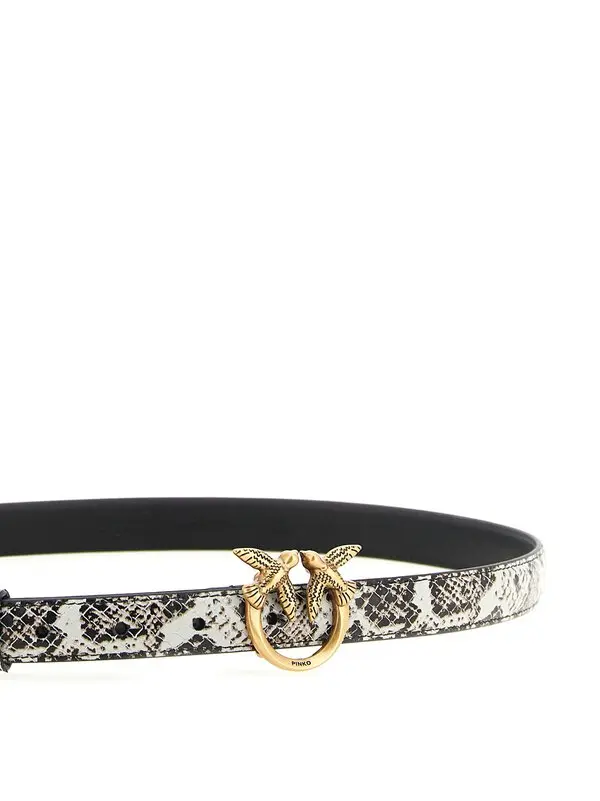 Pinko Python Print Leather Belt