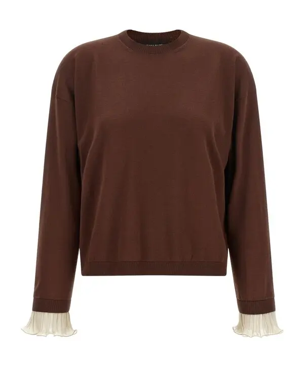 Fabiana Filippi Pleated Cuffs Sweater - Brown