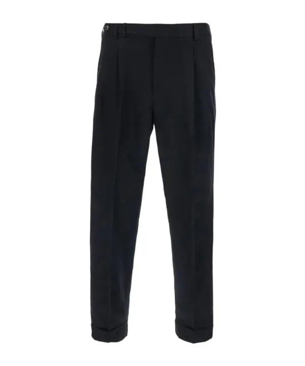 PT TORINO Pleated Turn-up Trousers - Black