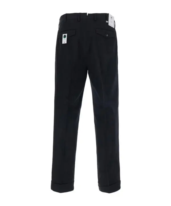 PT TORINO Pleated Turn-up Trousers - Black