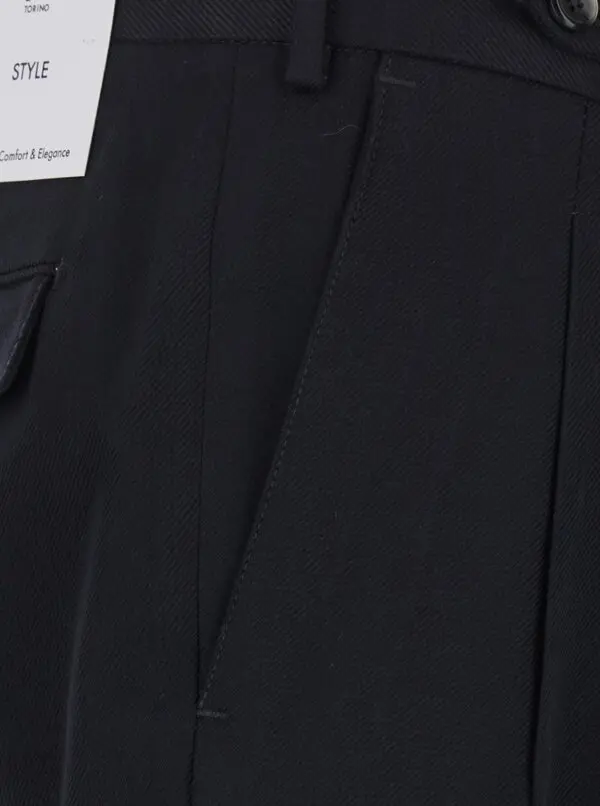 PT TORINO Pleated Turn-up Trousers - Black