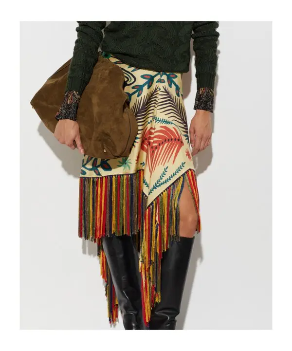 Etro Silk Cover-up Pareo With Placed Print And Fringe