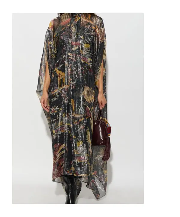 Etro Pleated Printed Maxi Dress