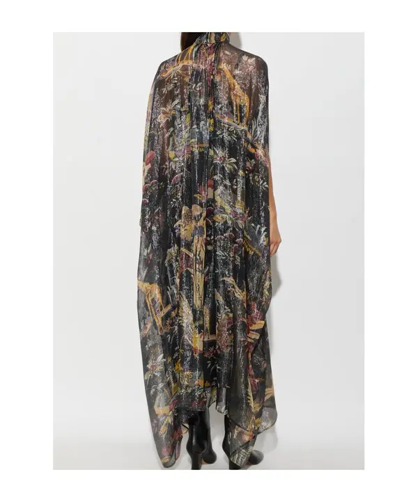 Etro Pleated Printed Maxi Dress