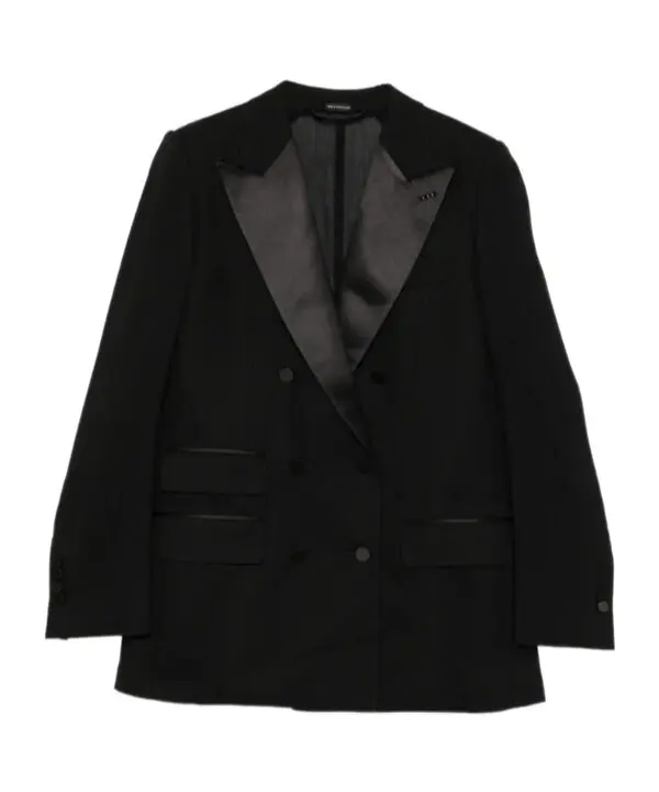 TOM FORD Double-breasted Buttoned Blazer - Black