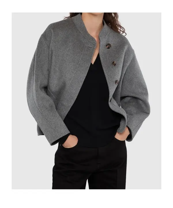 Soeur Short Wool Jacket With Asymmetrical Neckline