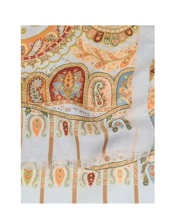 Etro Floral-motif Frayed Scarf