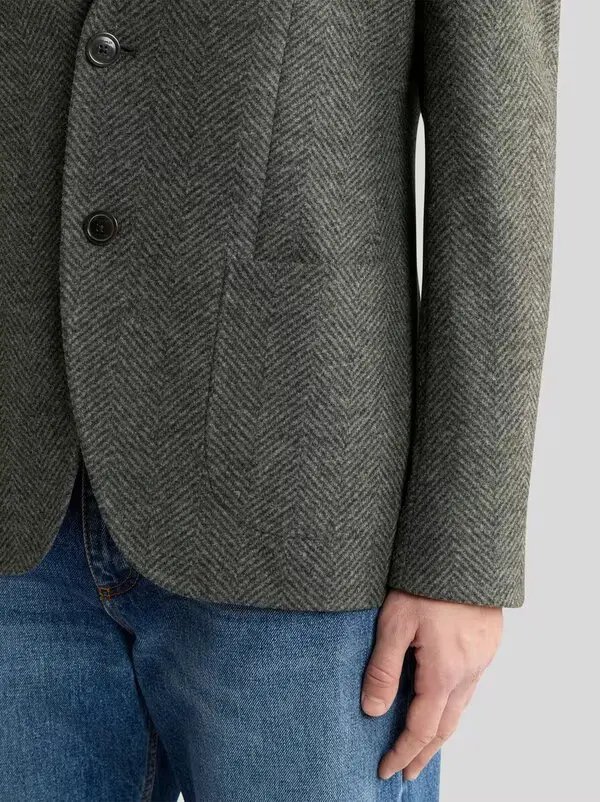 Etro Single-breasted Knit Jacket With Chevron Motif