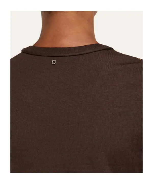 FERRAGAMO Sleeveless Knit Top With Silk Panel