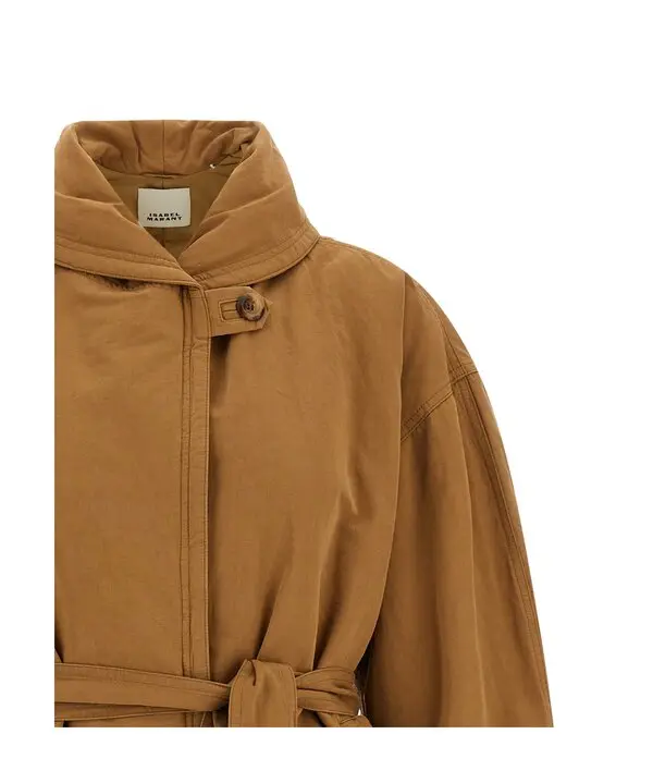 Isabel Marant Étoile Volinda Belted Hooded Jacket - Camel