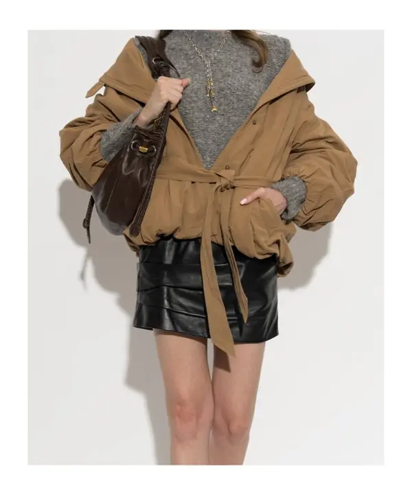 Isabel Marant Étoile Volinda Belted Hooded Jacket - Camel