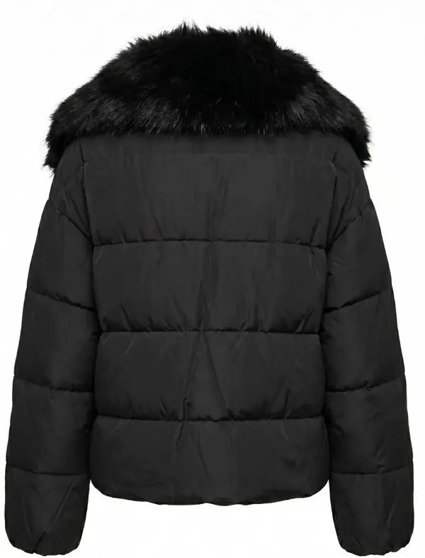 TWINSET Faux Fur-collar Zip-up Puffer Jacket