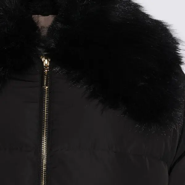 TWINSET Faux Fur-collar Zip-up Puffer Jacket