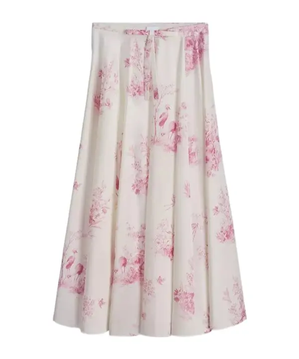 Dior Dioriviera Flared Midi Skirt - White/pink