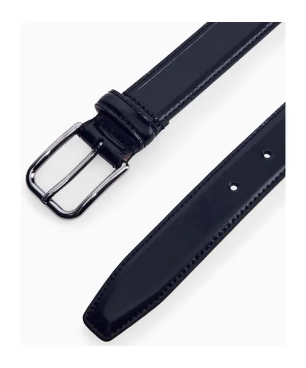 Giorgio Armani Tongue Belt In Brushed Split Leather With Transfer Coating